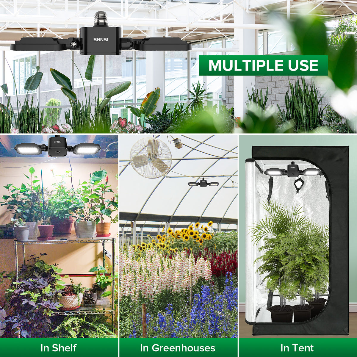 Sansi 60W Full Spectrum Panel Led Grow Light – Shopleaf Plant Studio